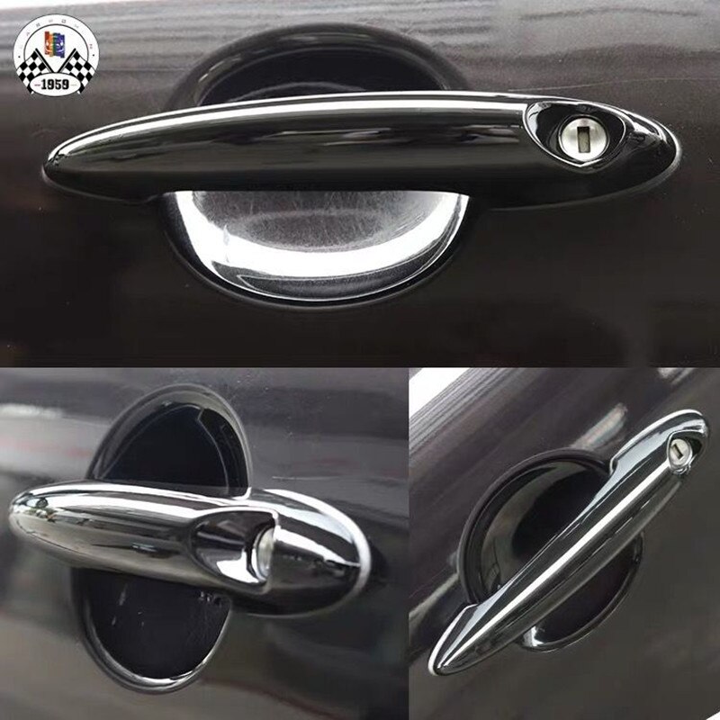 Gloss Black Carbon Fiber Auto Deurgreep Cover Voor... – Grandado
