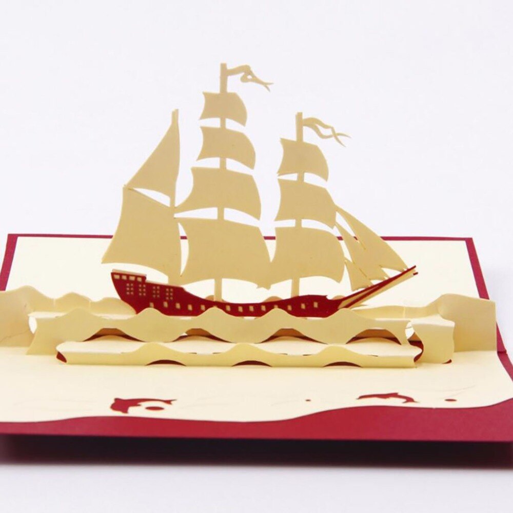 Smooth Sailing 3D Pop UP Cards Postcard With Envelope Stickers Wedding ...