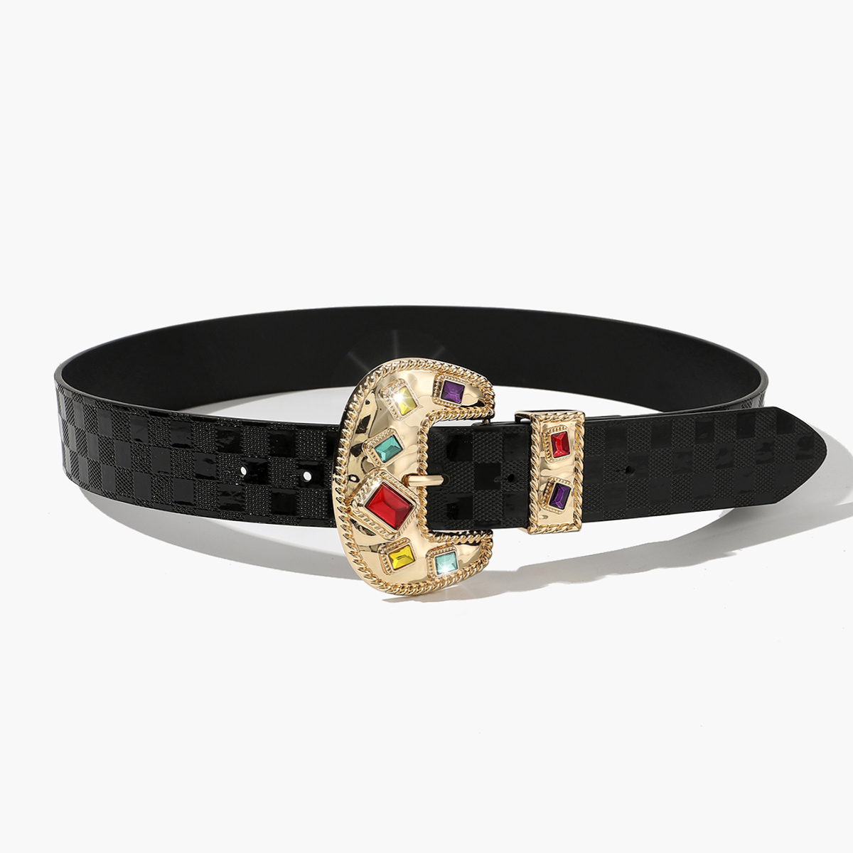 Women's inset studded diamond belt, versatile rhin... – Grandado