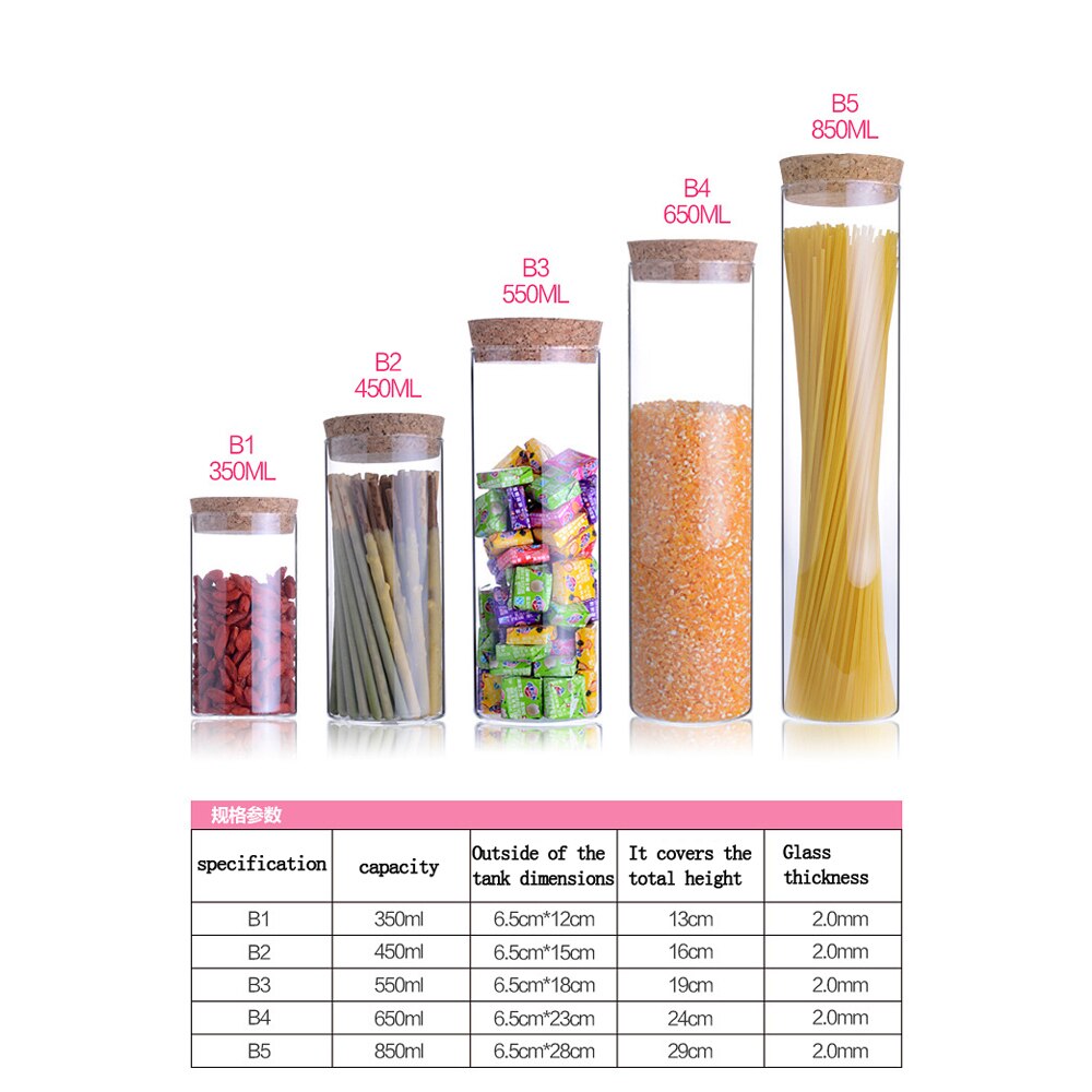 Transparent glass jars Seal jars Grains storage Bo... – Grandado