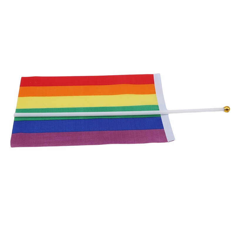 12Pcs Plastic Stick Rainbow Hand Flag Car Flags Am... – Grandado