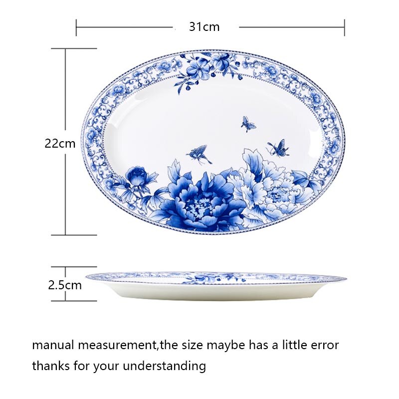 12inch Big Fish Plate Ceramic Bone china Oval Dinn... – Grandado