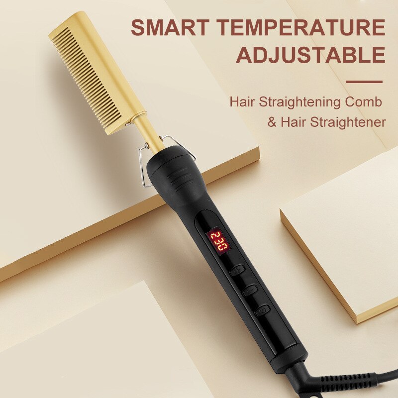 Steil Haar Kam Curling Dual Purpose Steil Haar Kam... – Vicedeal
