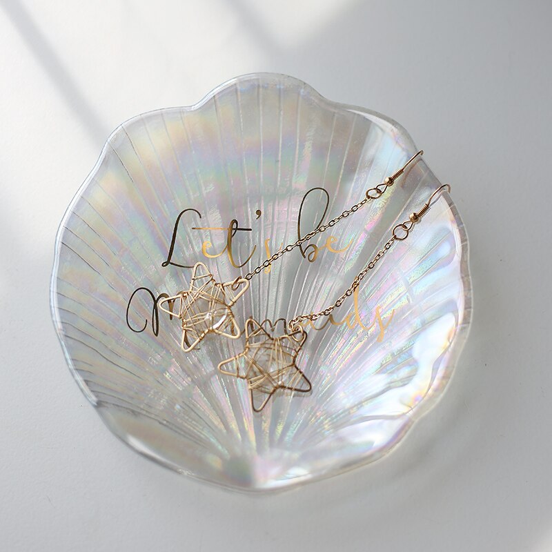 Mermaid Shell Glass Plate Dish Small Fancy Jewelry... – Vicedeal