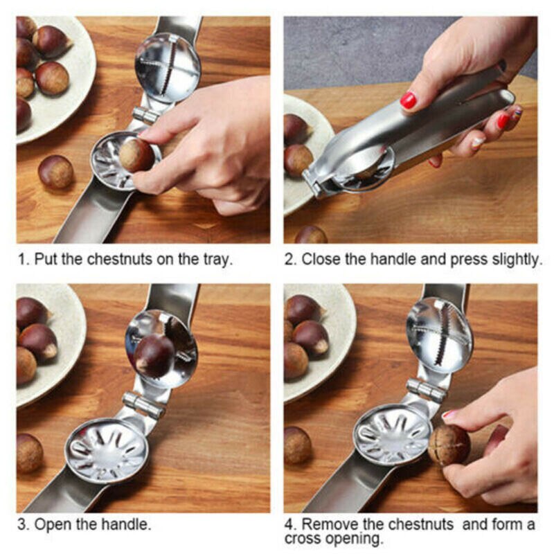 Stainless Steel Walnut Opener 2 in 1 Quick Chestnu... – Grandado