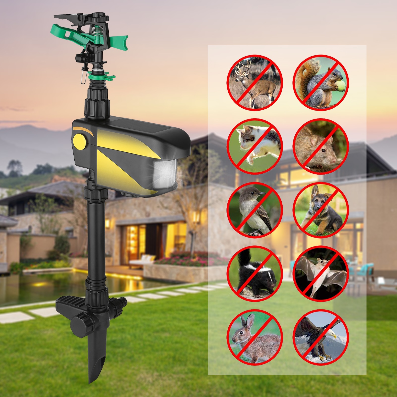 Solar Power Motion-Activated Sprinkler Animal Repe... – Vicedeal