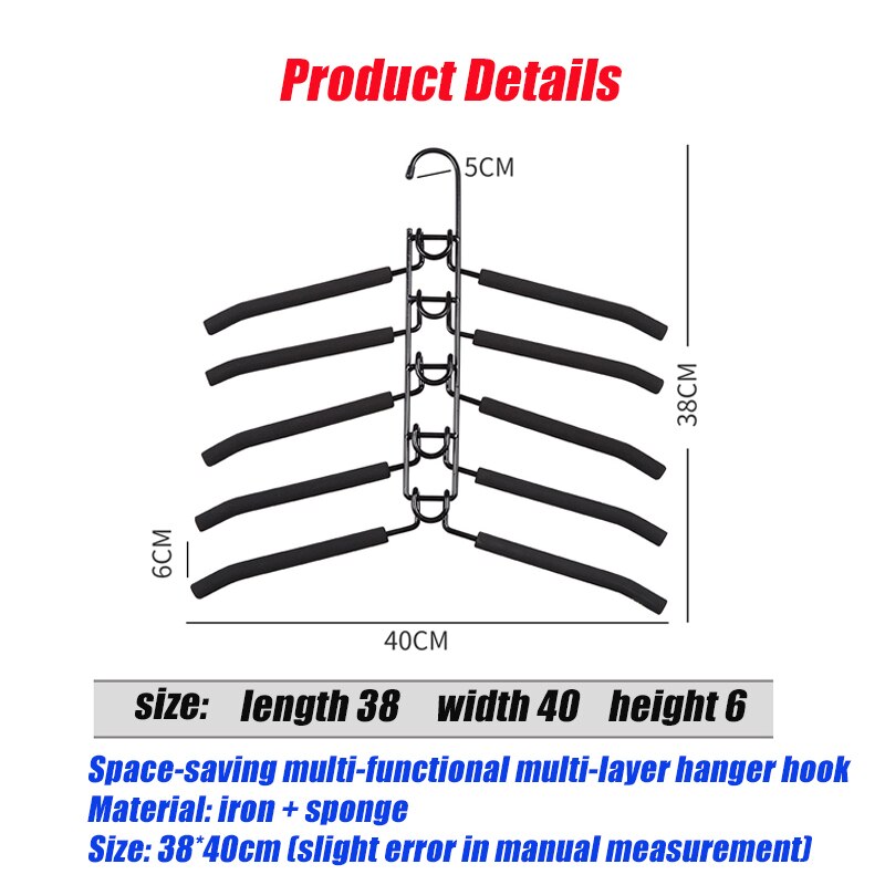 Multi Layers Hanger 5 in 1 Anti-Slip Clothes Racks... – Grandado