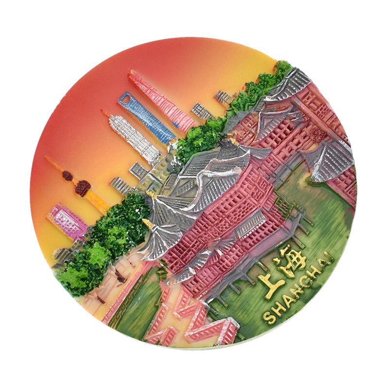 Shanghai Scenic Fridge Magnet Lujiazui Round Shape... – Vicedeal