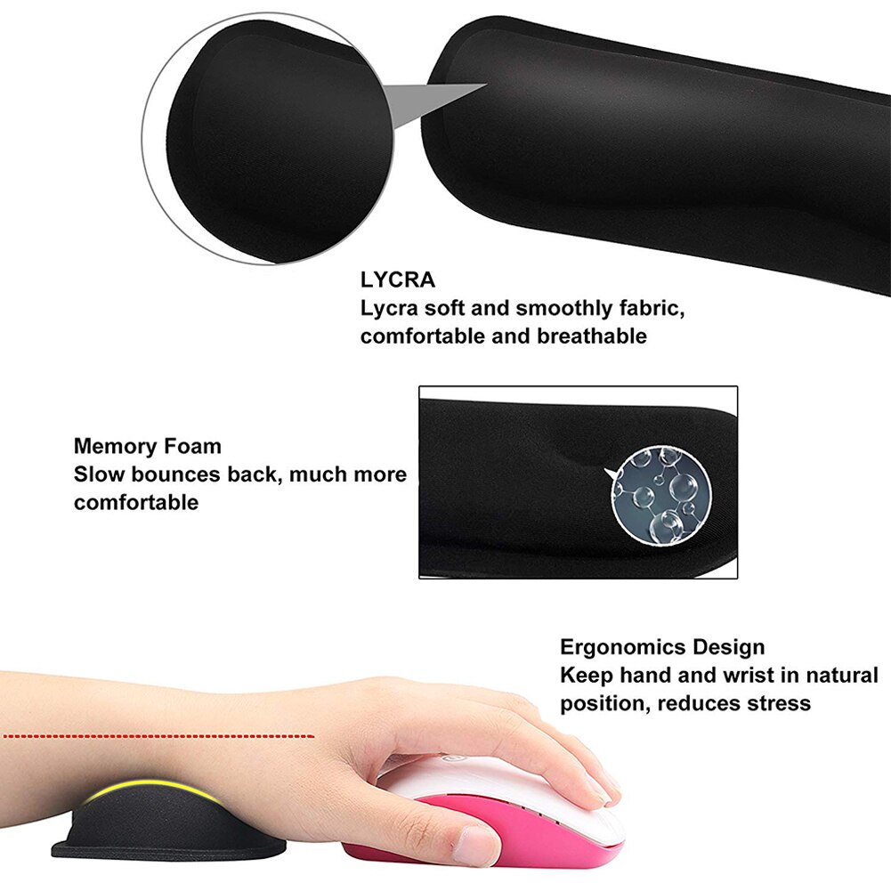 Ergonomic Shape Wrist Rest Pad Set Mouse Rest Memo... – Grandado