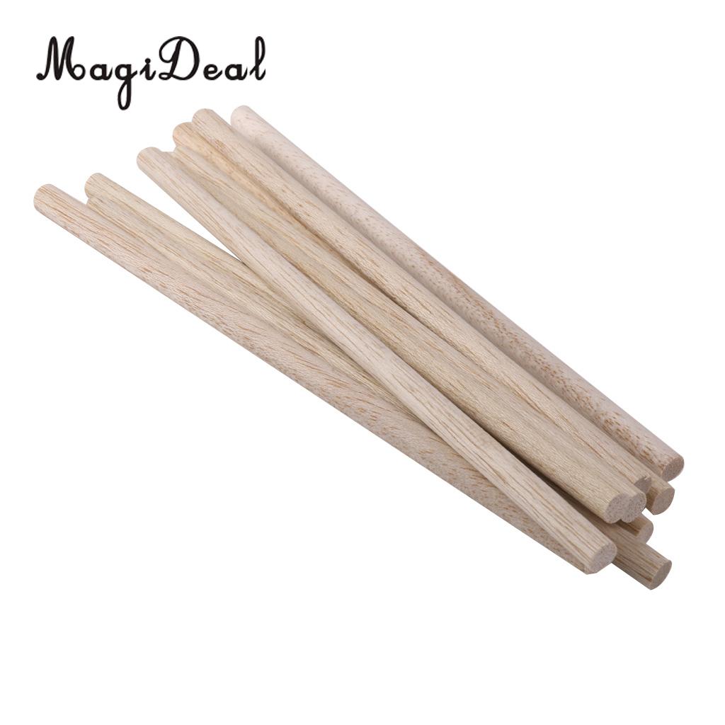 MagiDeal 10pcs Round Natural Wood Sticks DIY Hobby... – Vicedeal