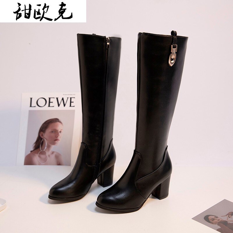 2020 botas femininas de inverno moda zíper lateral... – Vicedeal