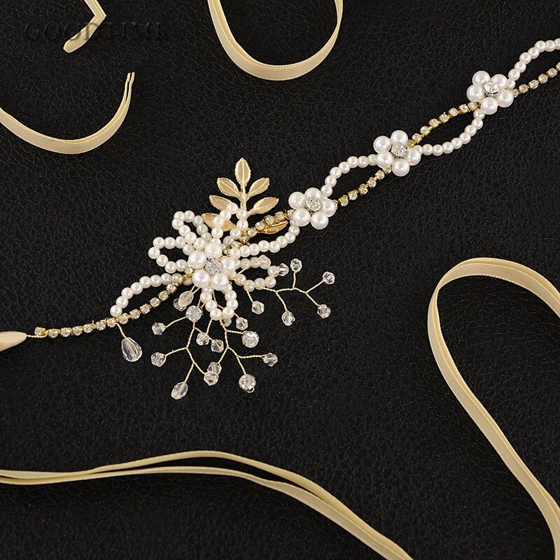 Bridal Belts Make By Pearls Beaded Golden Belt Wed... – Grandado