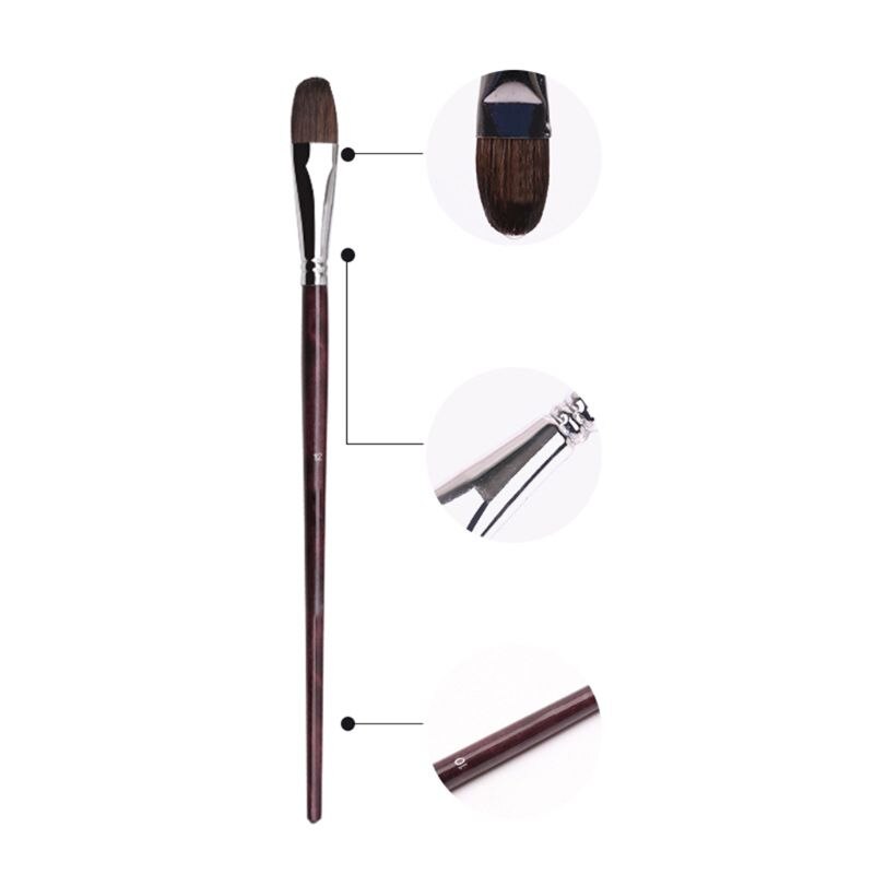 Paars Gedrukt Ronde Hoofd Pen Kwast Sets Wolf Haar... – Grandado