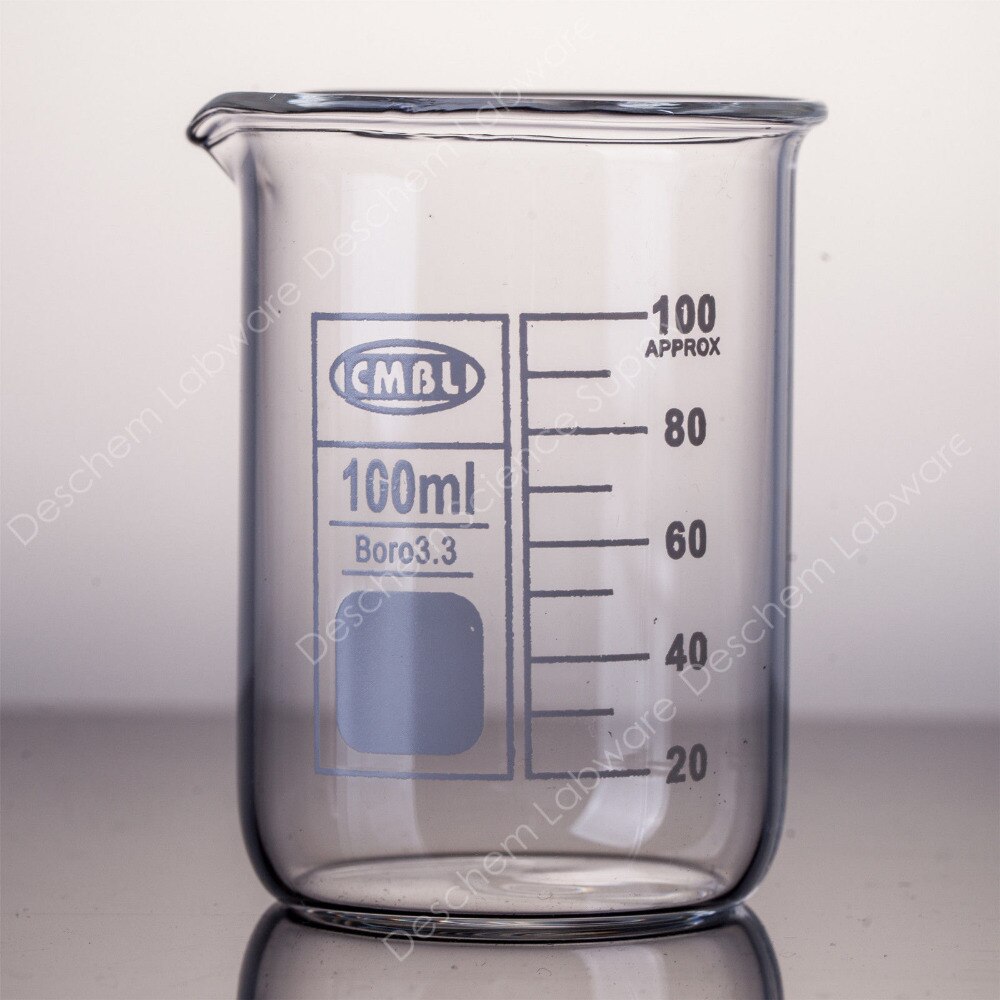 100mL Glass Beaker,Low Form,Lab beakers with Spout... – Grandado