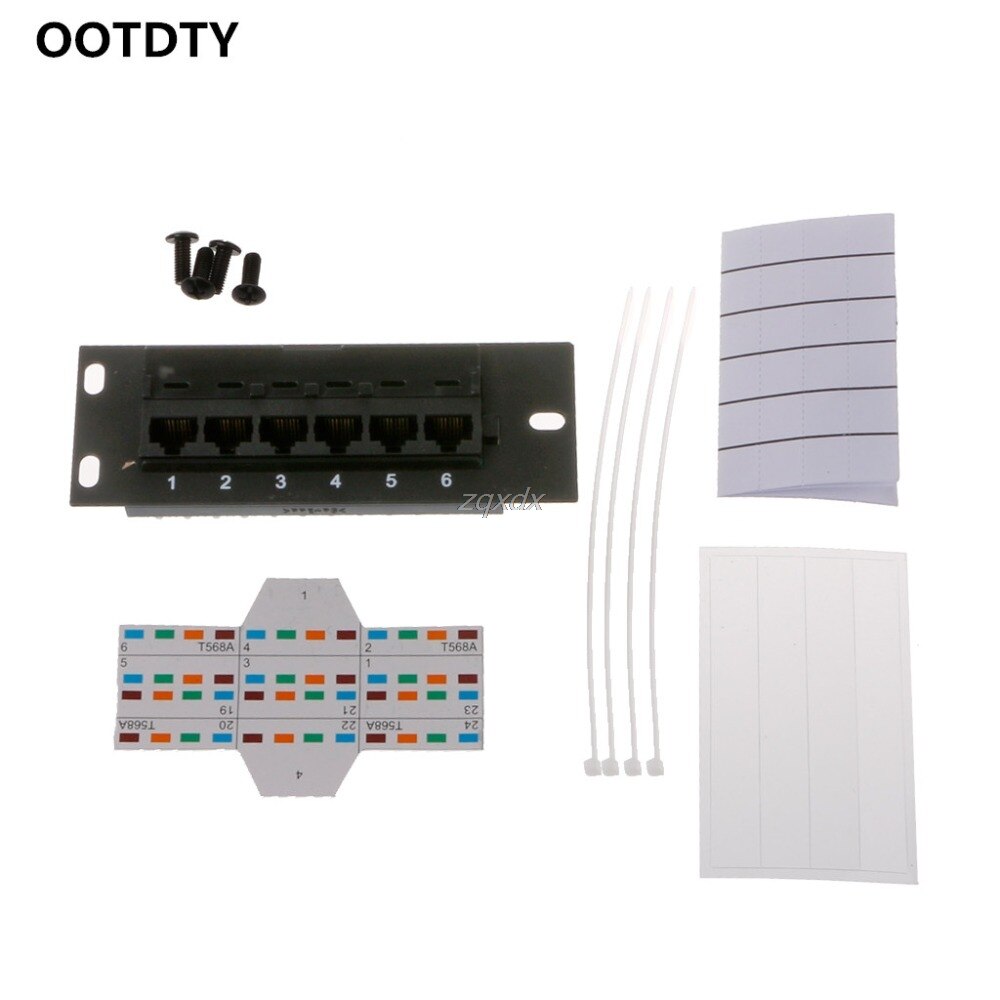 OOTDTY 6 Port CAT5 CAT5E Patch Panel RJ45 Networki... – Vicedeal