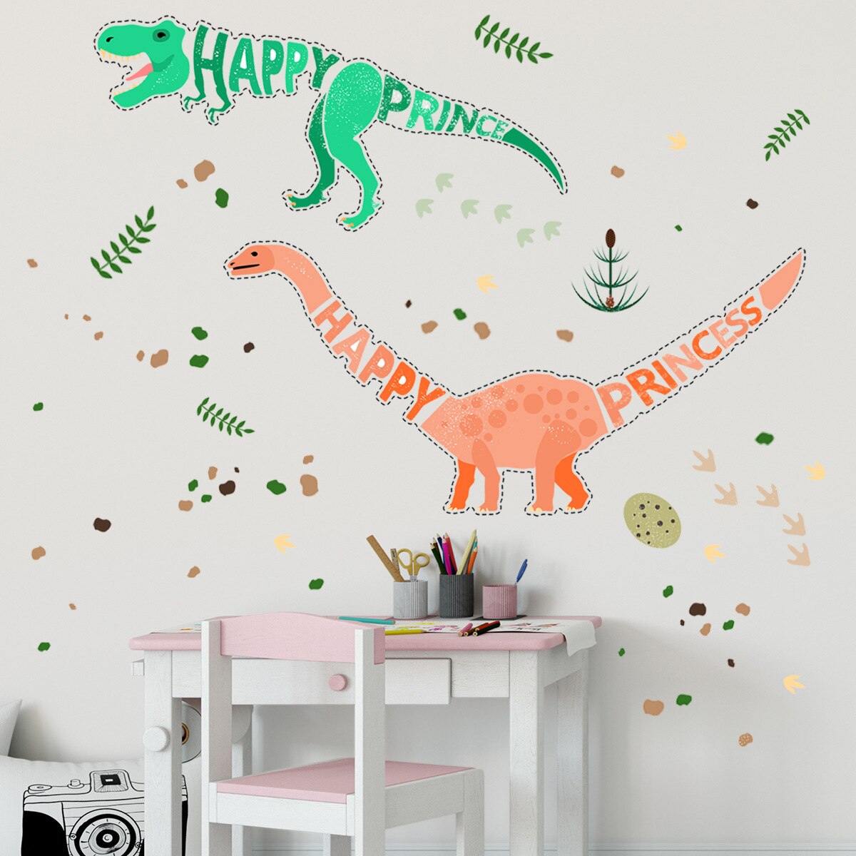 coloful 3d dinosaur wall sticker for baby room sel... – Grandado