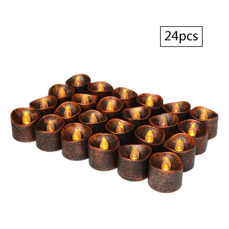 12/24 st flamlösa led ljus batterier led ljus elek... – Vicedeal