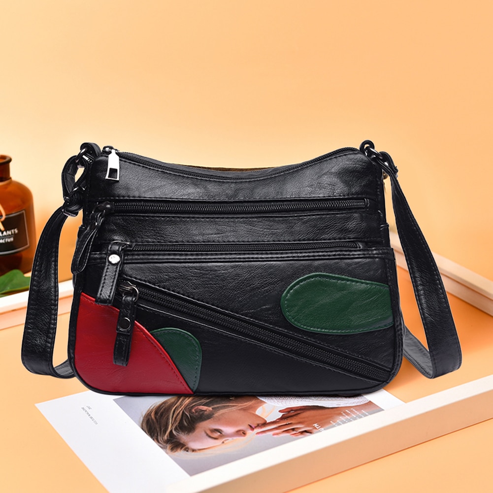 Multi-layer Crossbody Handbags Women Splicing PU L... – Vicedeal