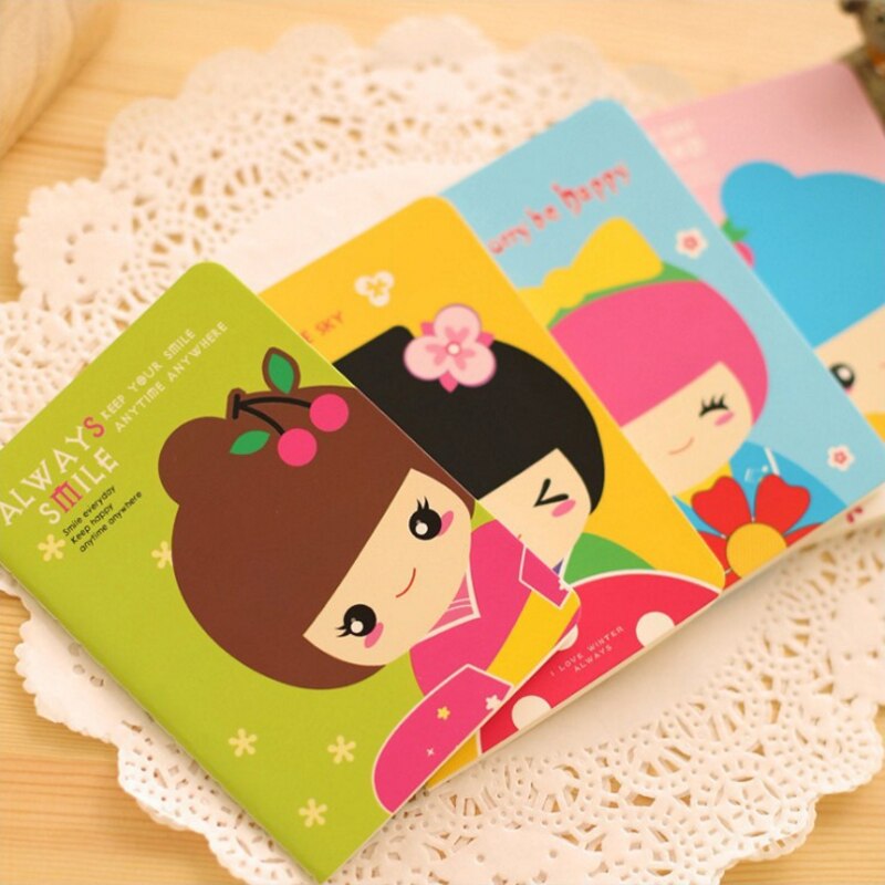 20books/lot Kawaii Cartoon Gilrl Notebook Mini Not... – Grandado