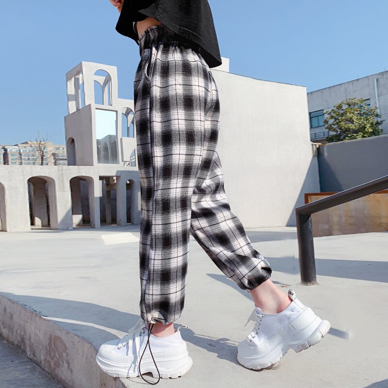 Pantalones con patrón de cuadros para niña, pantal... – Vicedeal