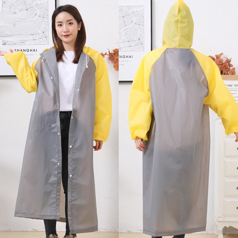Women Men Raincoat Hooded EVA Colorblock Raincoat ... – Vicedeal