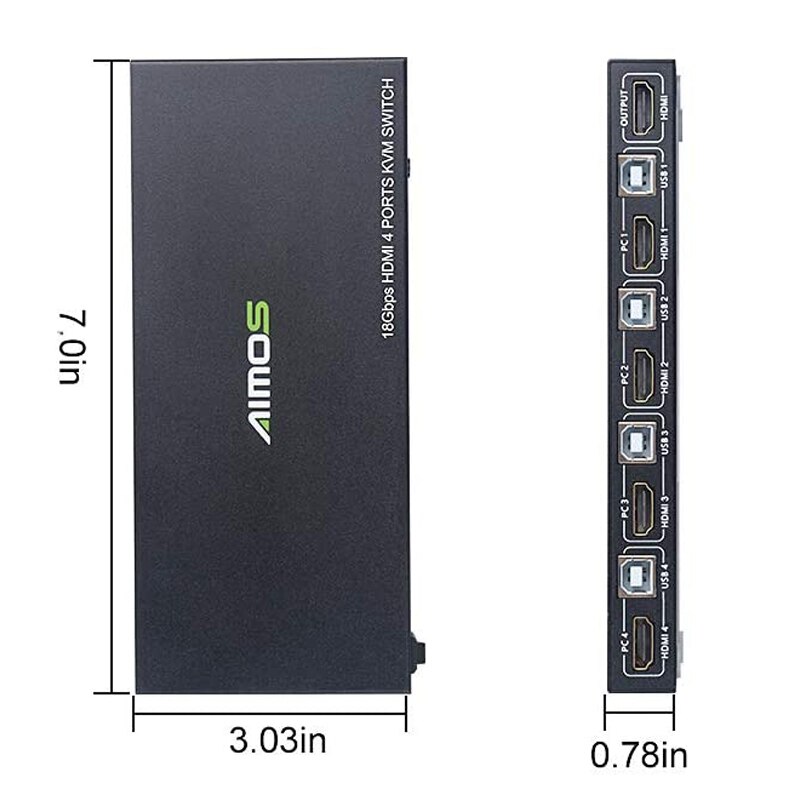 18 gbps 4k 60hz ultra hd metal case 4 ingång 1 utg... – Grandado