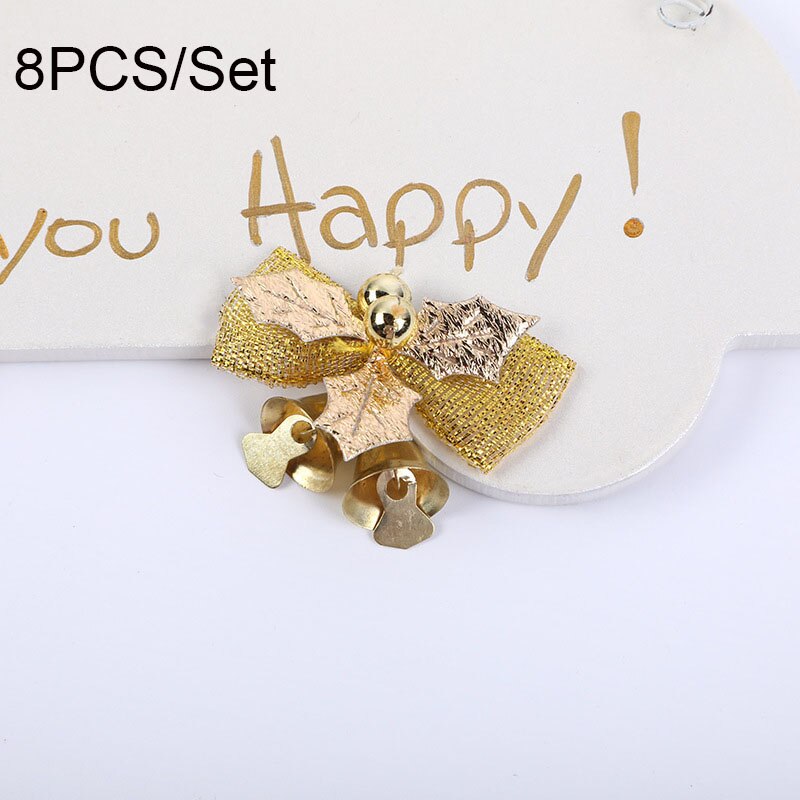 8pcs/set Handmade Bowknots Christmas Bows With Bel... – Vicedeal