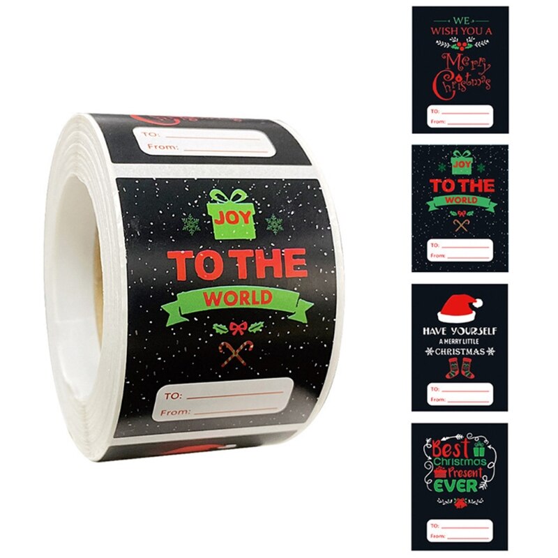 066E 300pcs Merry Christmas Stickers Labels Roll 4... – Grandado