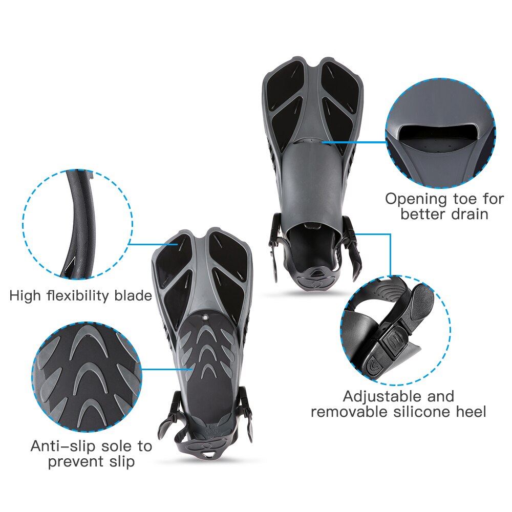 Lixada Swim Fins Floating Training Fin Flippers wi... – Grandado