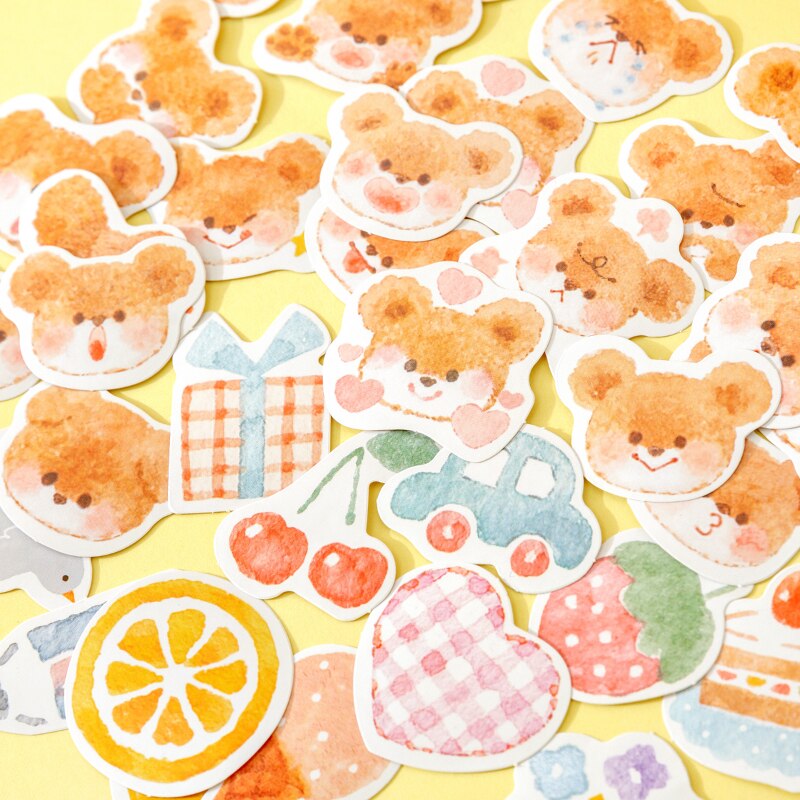 MOHAMM 45 PCS Cute Brown Bears Stickers for Diary ... – Vicedeal