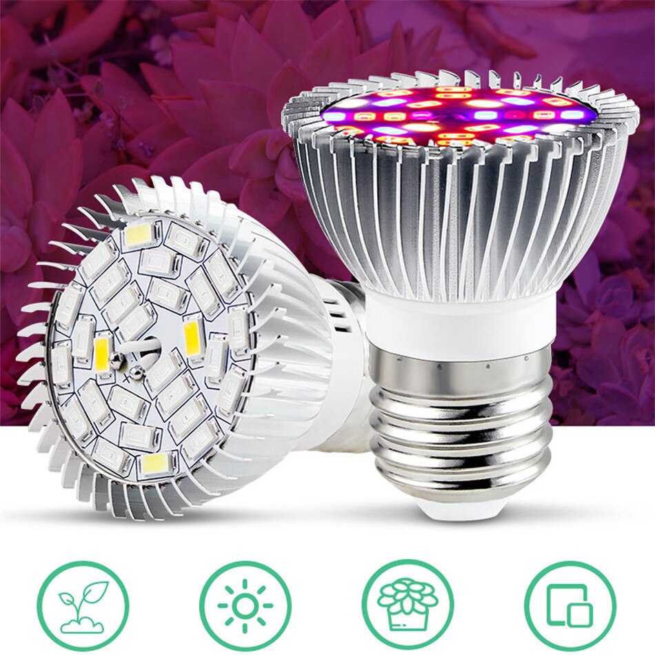 28W LED Plant Growth Light Full Spectrum LED Plant... – Grandado