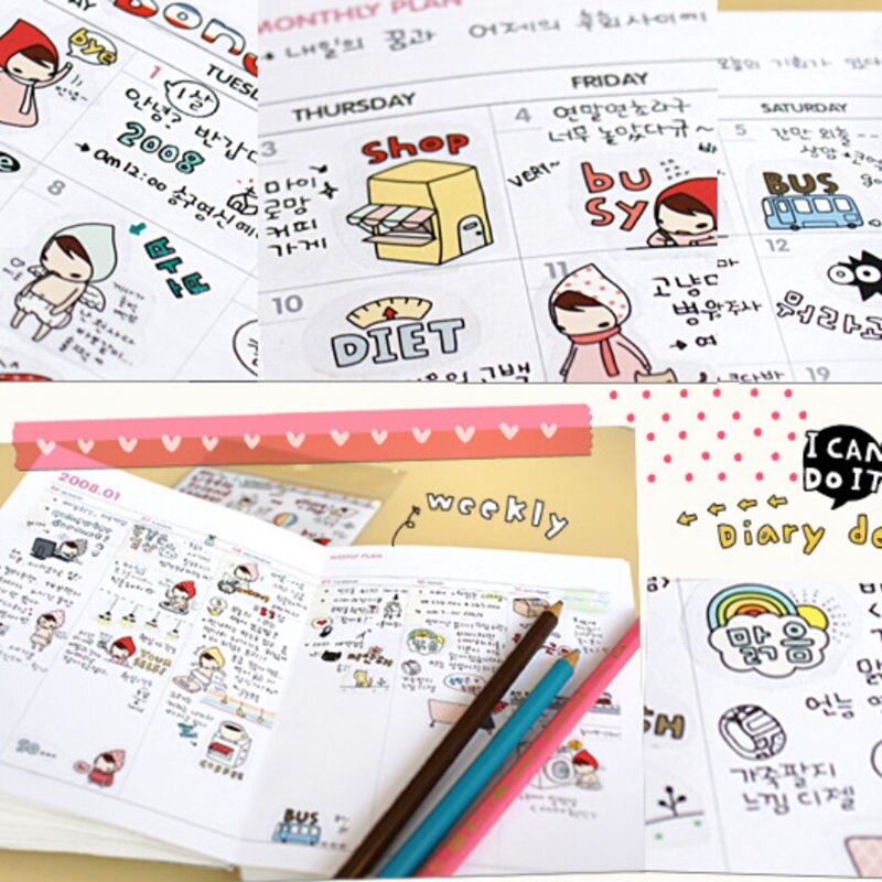 6 sheets/set DIY Korean Cartoon My little friend P... – Grandado