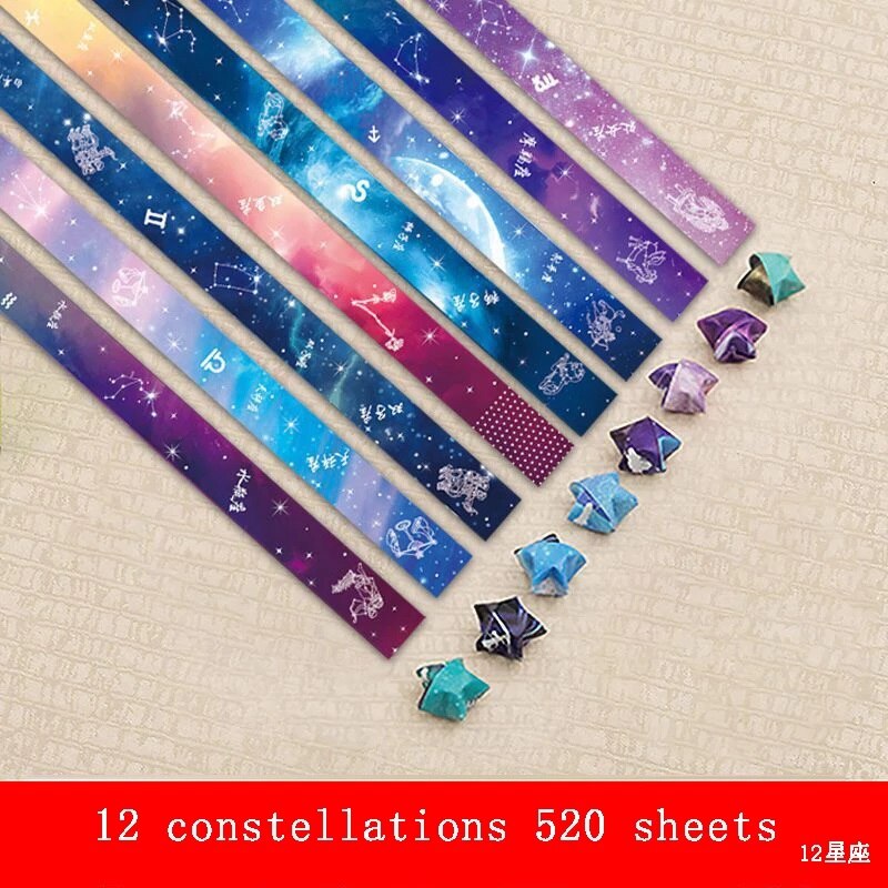 540 Sheets Sakura Origami Stars Paper Strips Lucky... – Vicedeal