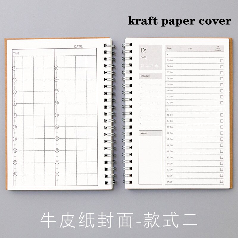 A5 Kraft Paper Spiral Notebook Agendas Diary Weekl... – Grandado