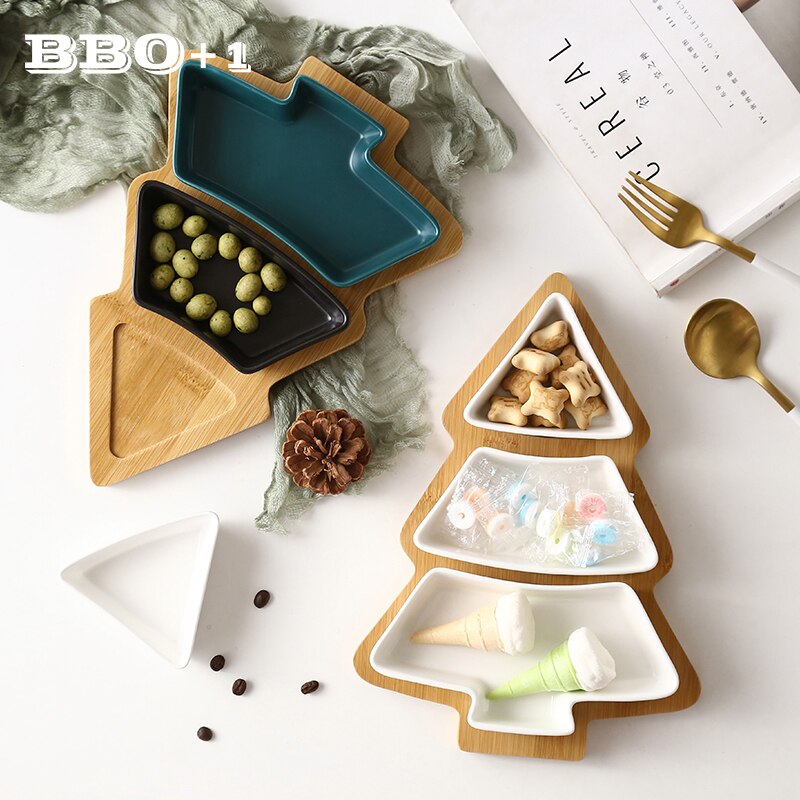 Christmas Tree Plate Kitchen Dinner plates Porcela... – Vicedeal