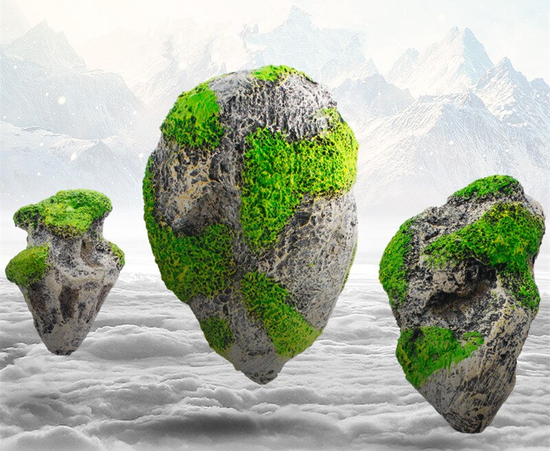 Aquarium Fish Tank Floating Rock Suspended Stone A... – Grandado