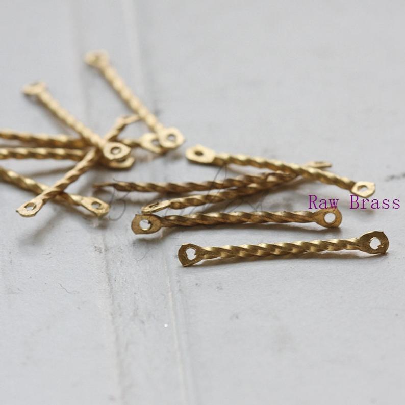 80 Pieces Raw Brass Connector - Link - Bar 22x1.5m... – Grandado