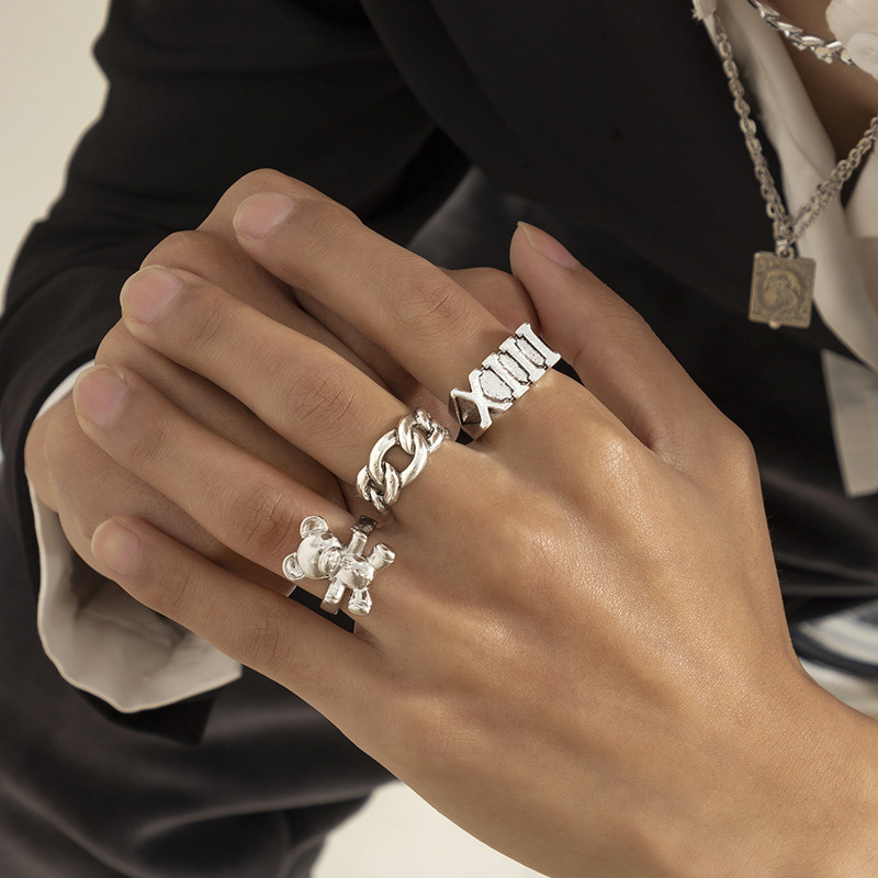 Gothic Punk Rings for Men, Signet Rings, Round Squ... – Vicedeal