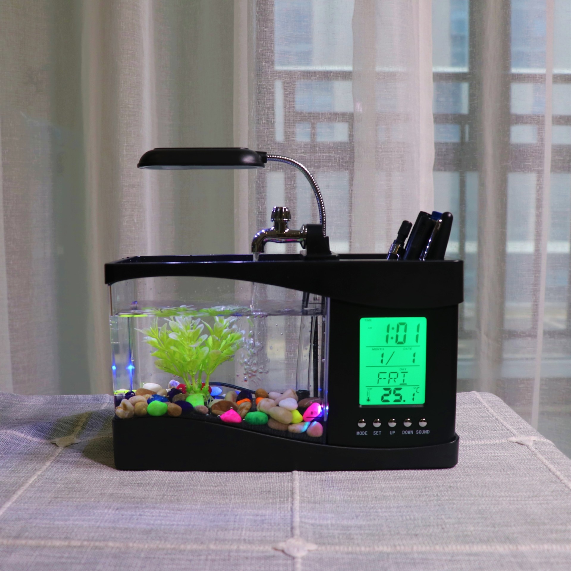 USB Mini Aquarium Fish Tank Aquarium with LED Desk... – Vicedeal