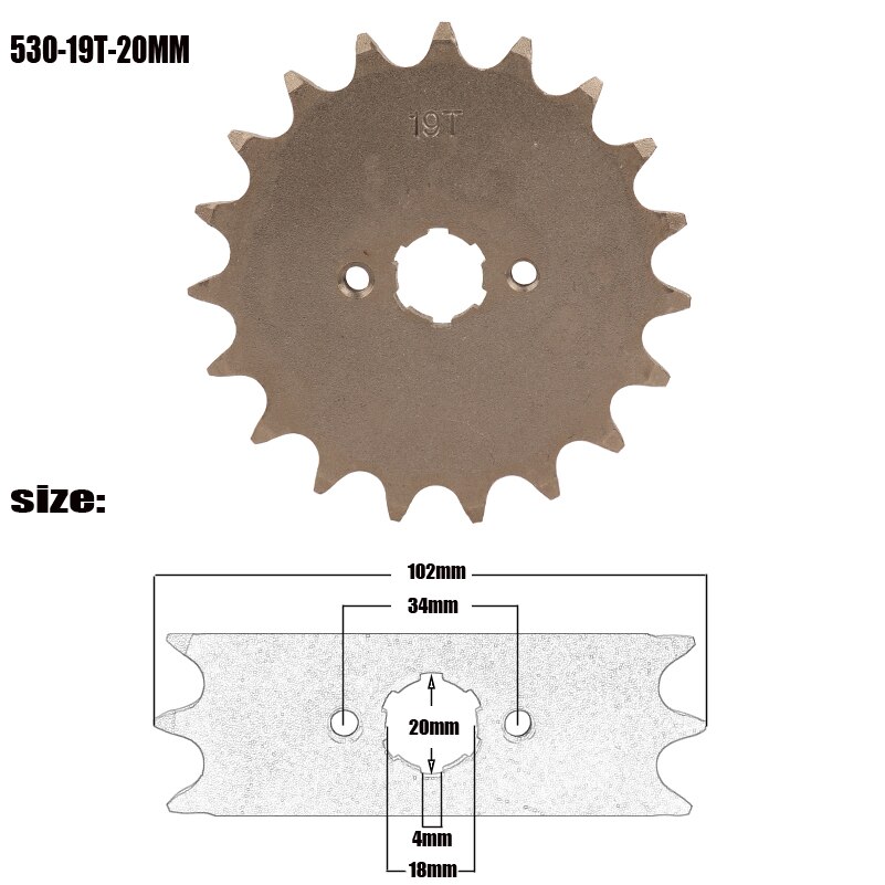 Front Engine Sprocket 530 19T 20mm For 530 Chain W... – Vicedeal