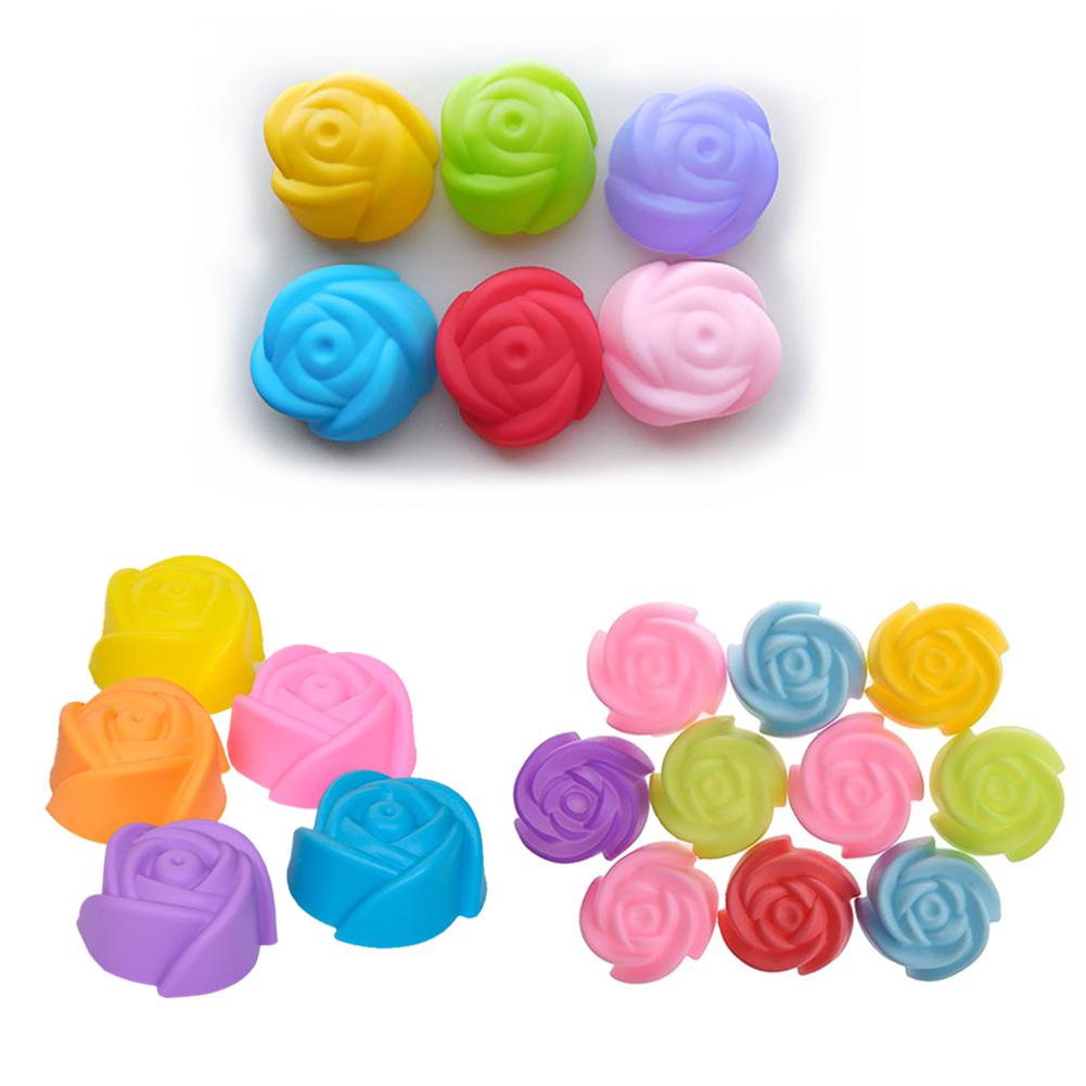Rose Baking Mini Muffin Cups Reusable Safe Silicon... – Grandado