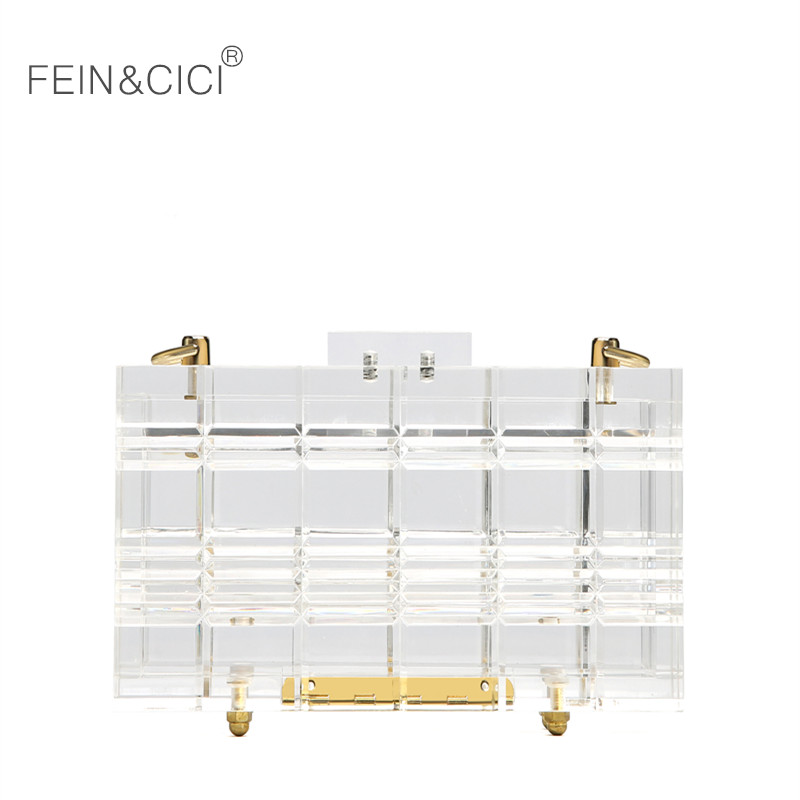 Clear acrylic clutch women transparent bag plastic... – Vicedeal