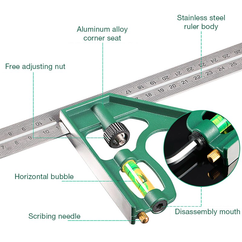 INGBONT 12''Adjustable Protractor Angle Ru... – Grandado