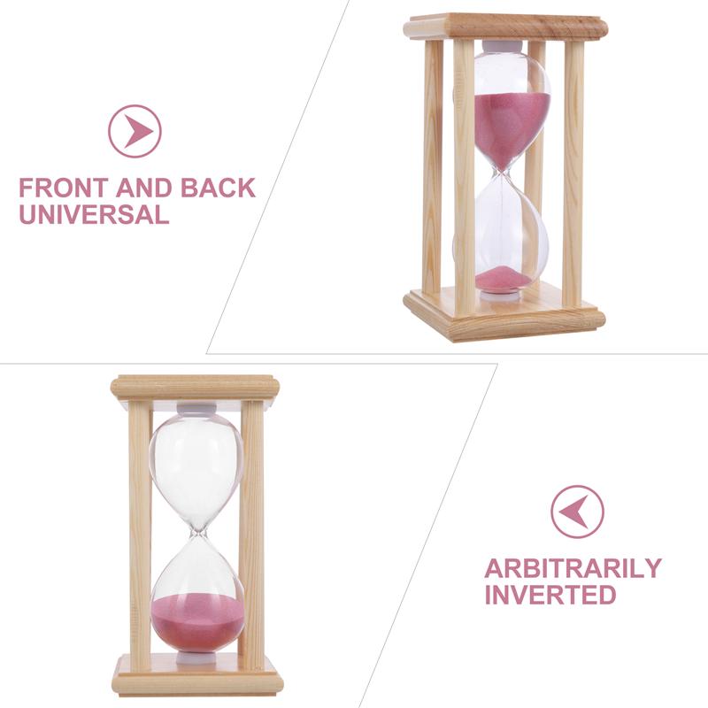 Transparent Glass Hourglass Timer 15 Minutes Woode... – Grandado