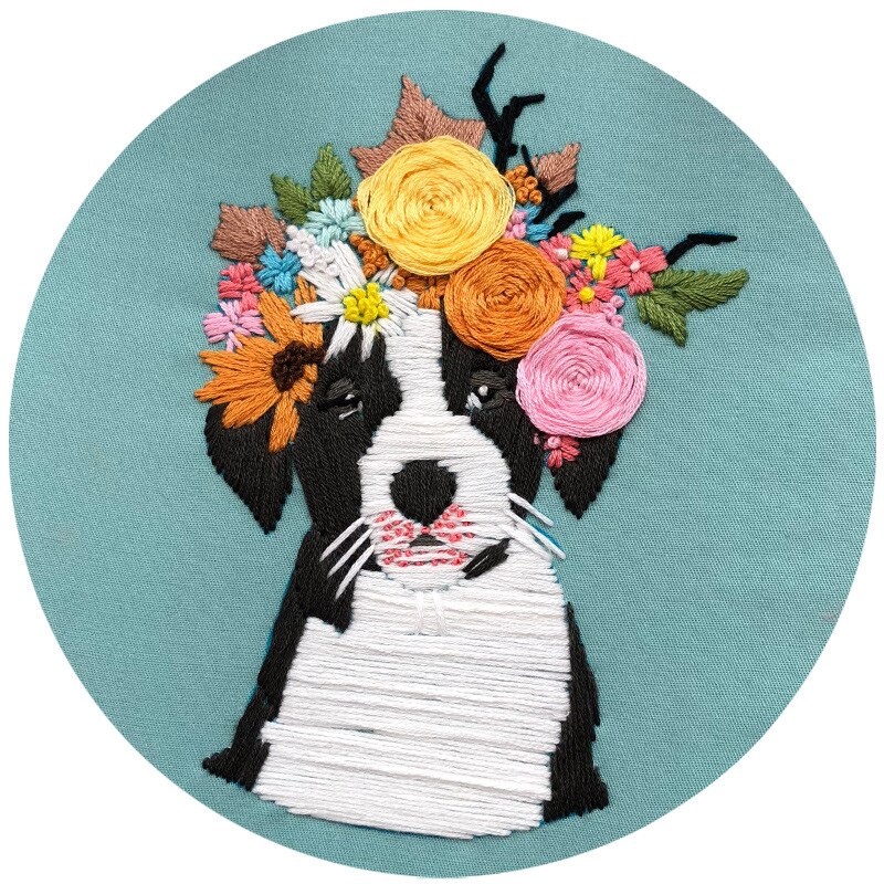 Cute Dog Embrodery Diy Kit Cross Stitch Kits Embro... – Grandado