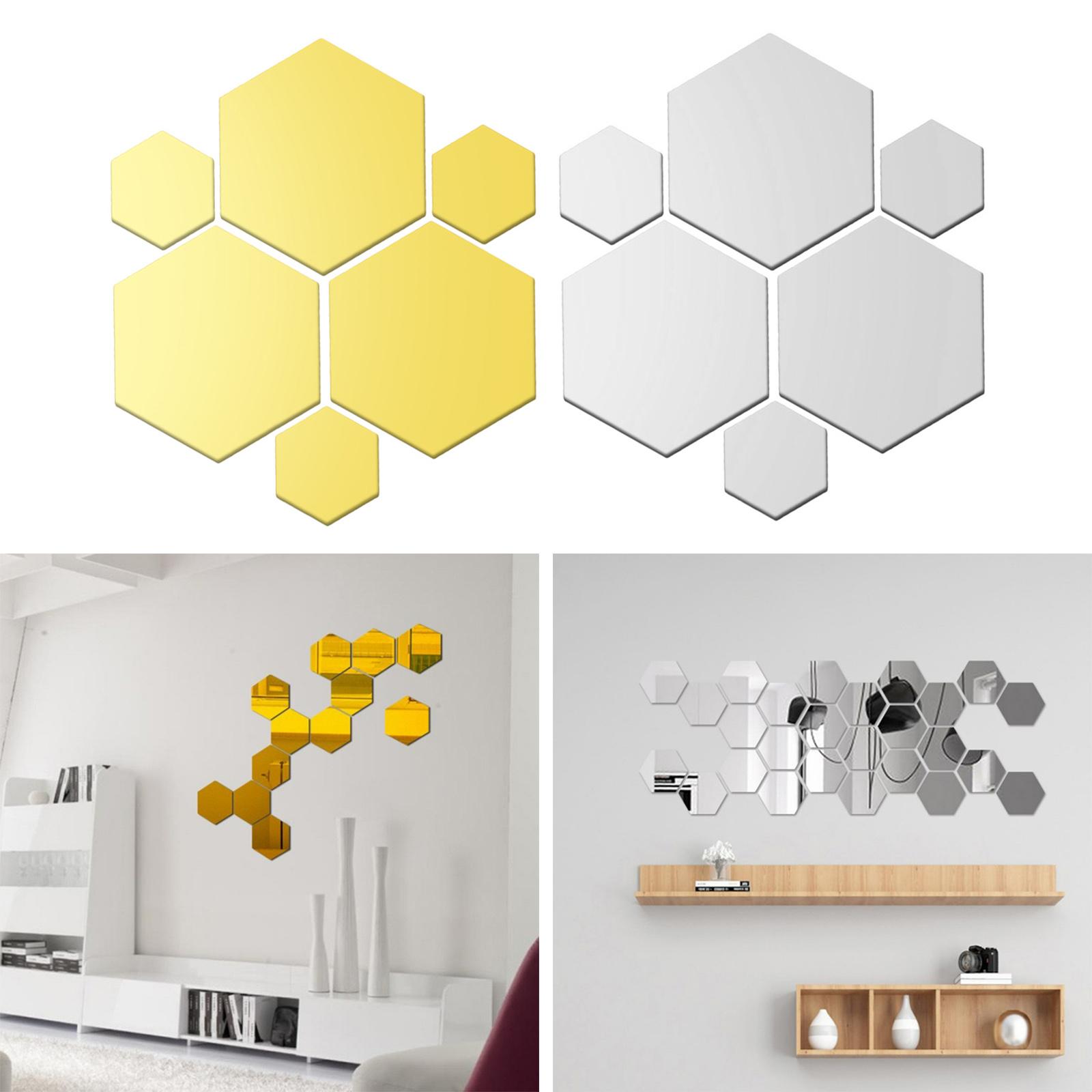 12-Pack Hexagonal Mirror Wall Stickers DIY Mirror ... – Grandado
