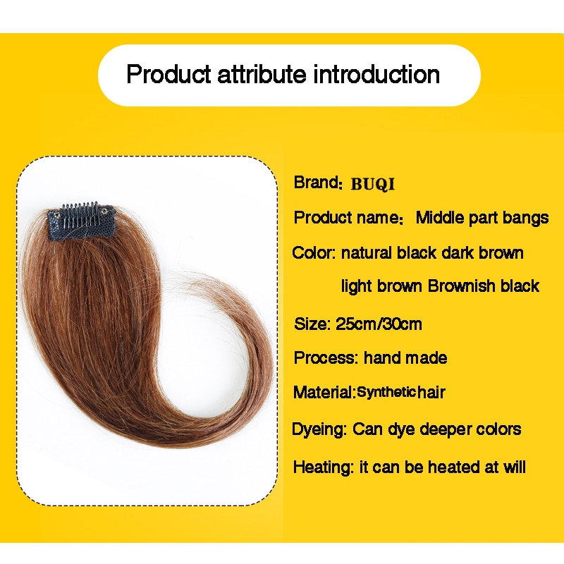 25CM natural color Natural Hairpin in Bangs Front ... – Vicedeal