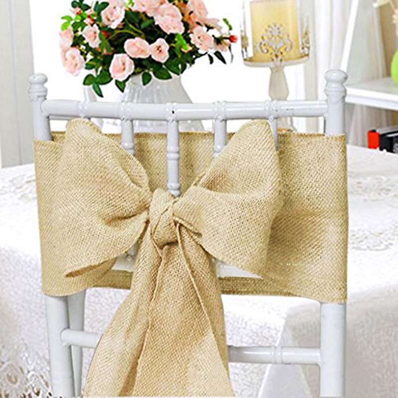 Burlap roll table runner chair sash Cutlery Pouch ... – Vicedeal
