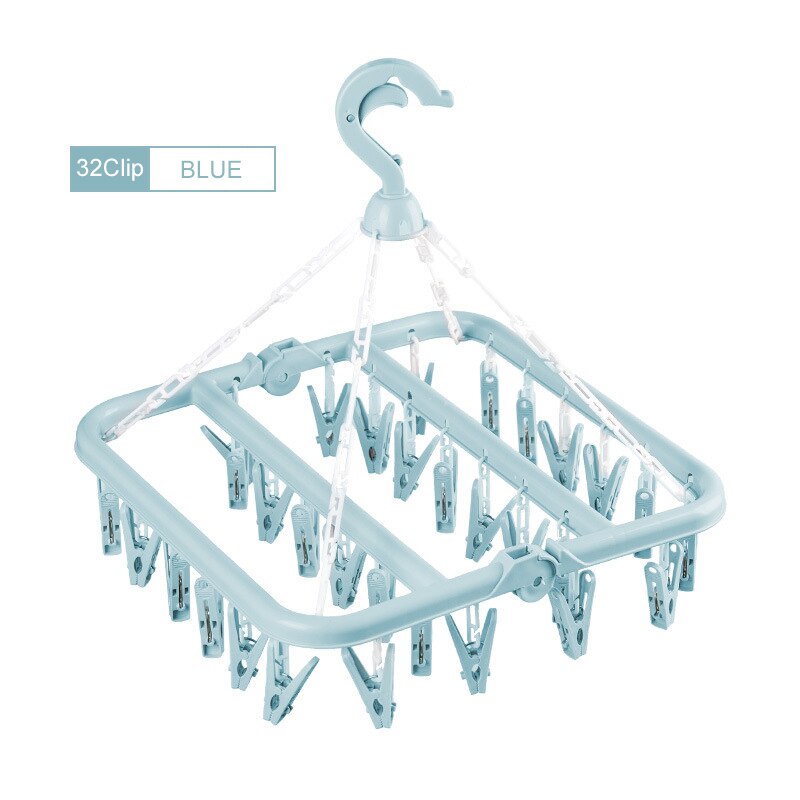 Multi-clip Drying Socks Rack Hanger 32 Clip Plasti... – Vicedeal