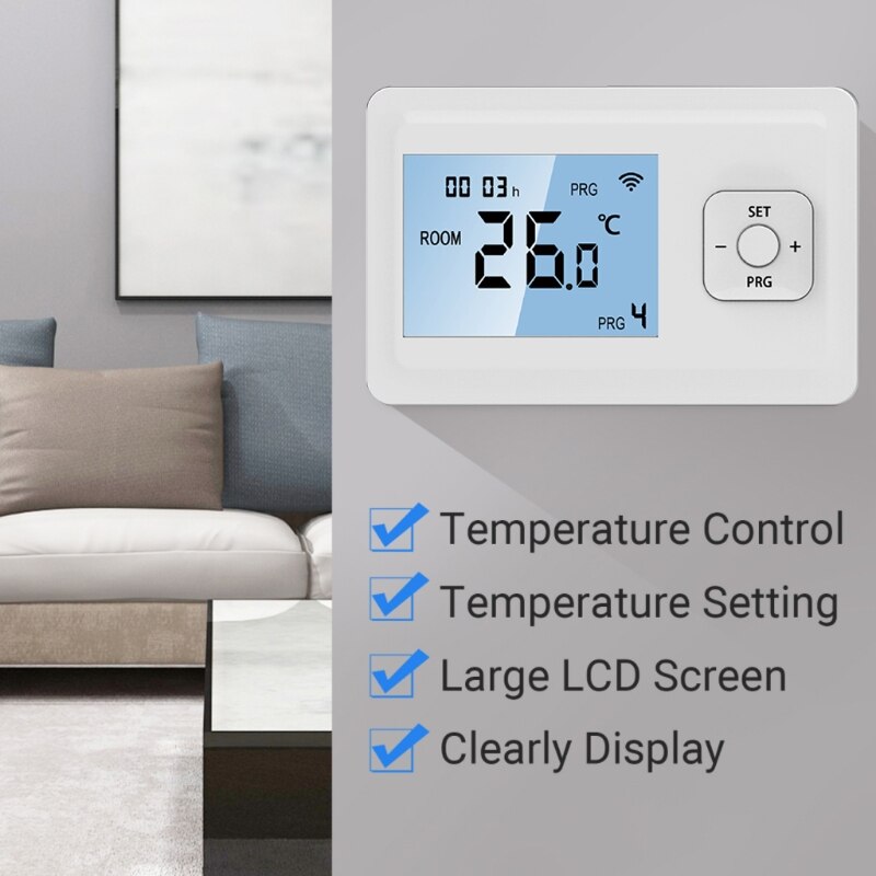 LCD Digital Wifi Heating Thermostat Programmable W... – Grandado